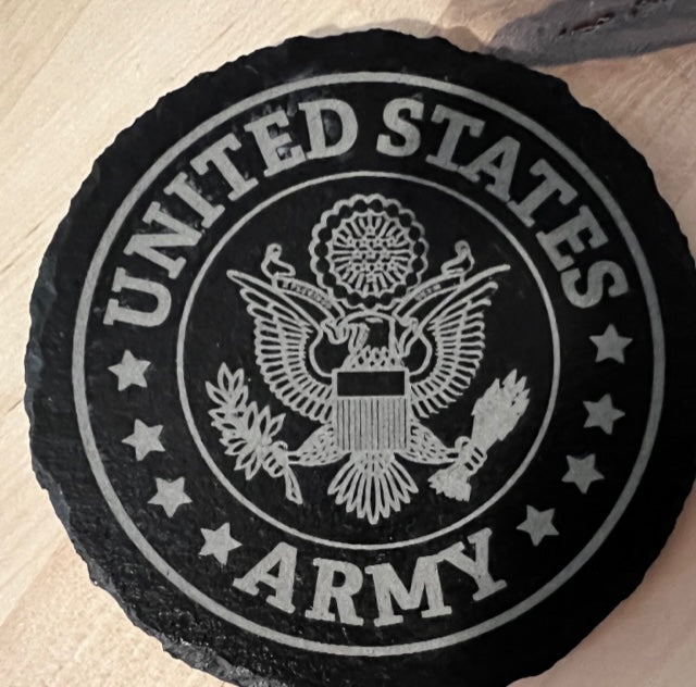 Slate Coasters, Laser Engraved set of (4) Military Branches – Glass ...